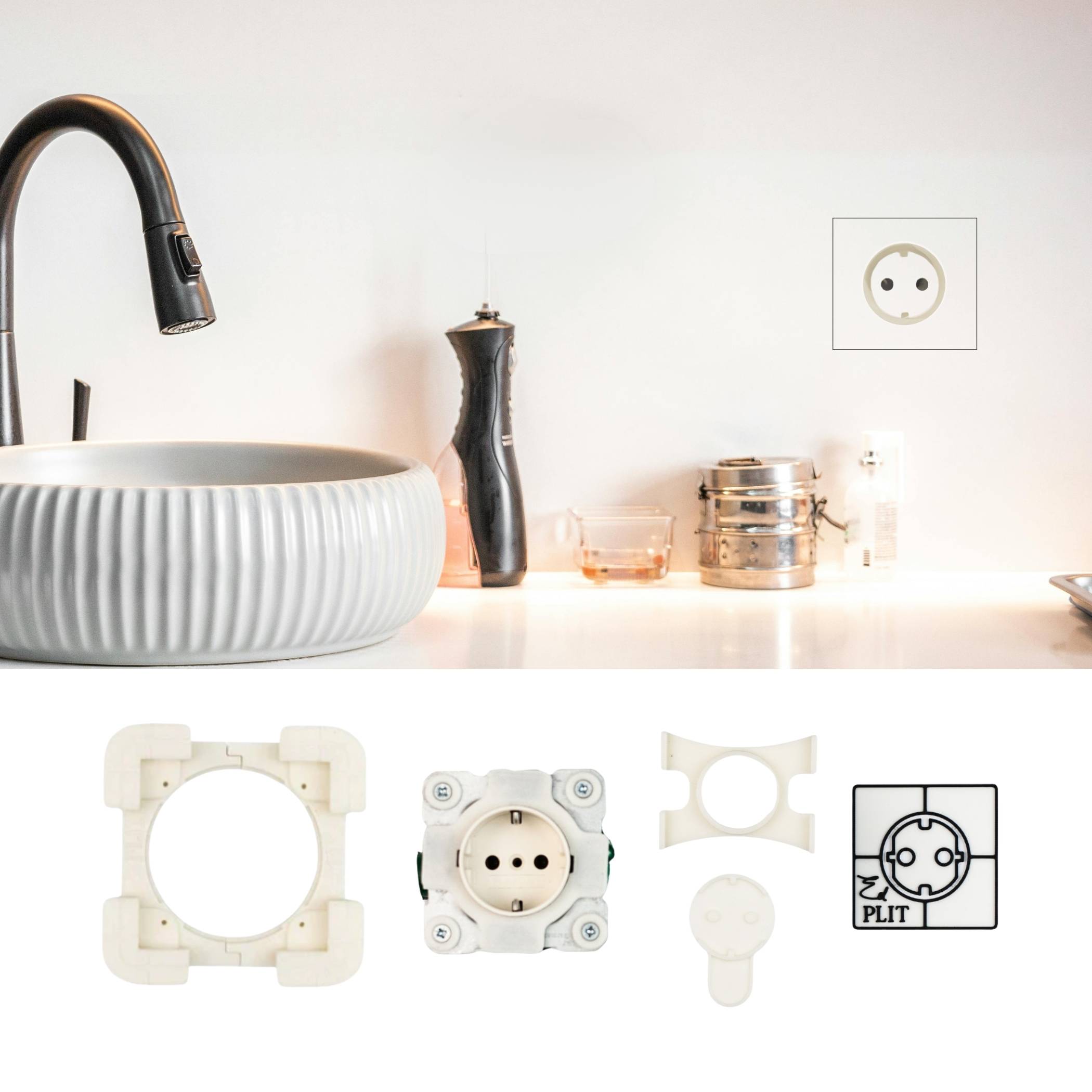 Hidden Power Outlet System Edplit - Type F Schuko Socket